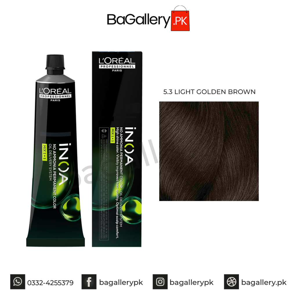 Inoa Hair Color 5.3 LIGHT GOLDEN BROWN 60gm